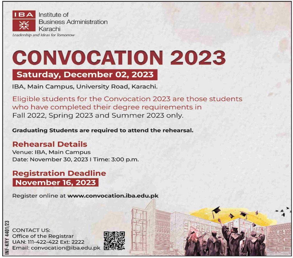 IBA Institute of Business Administration Karachi Convocation 2023 ...